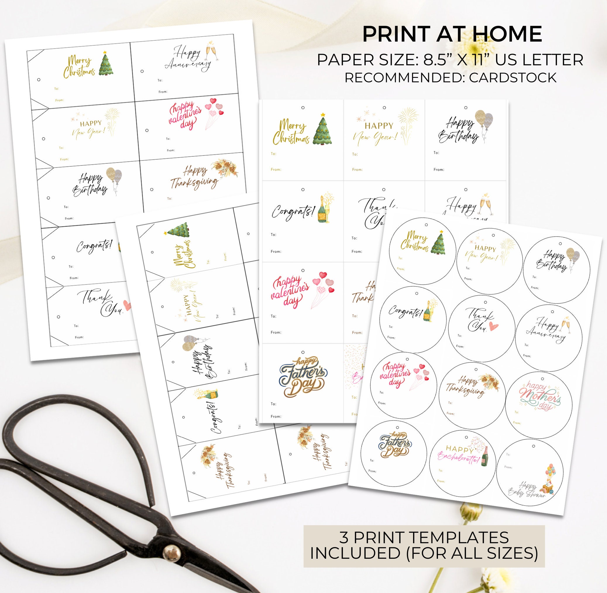 Editable Gift Tags Template Canva, Printable Favors Tag Set, Custom ...