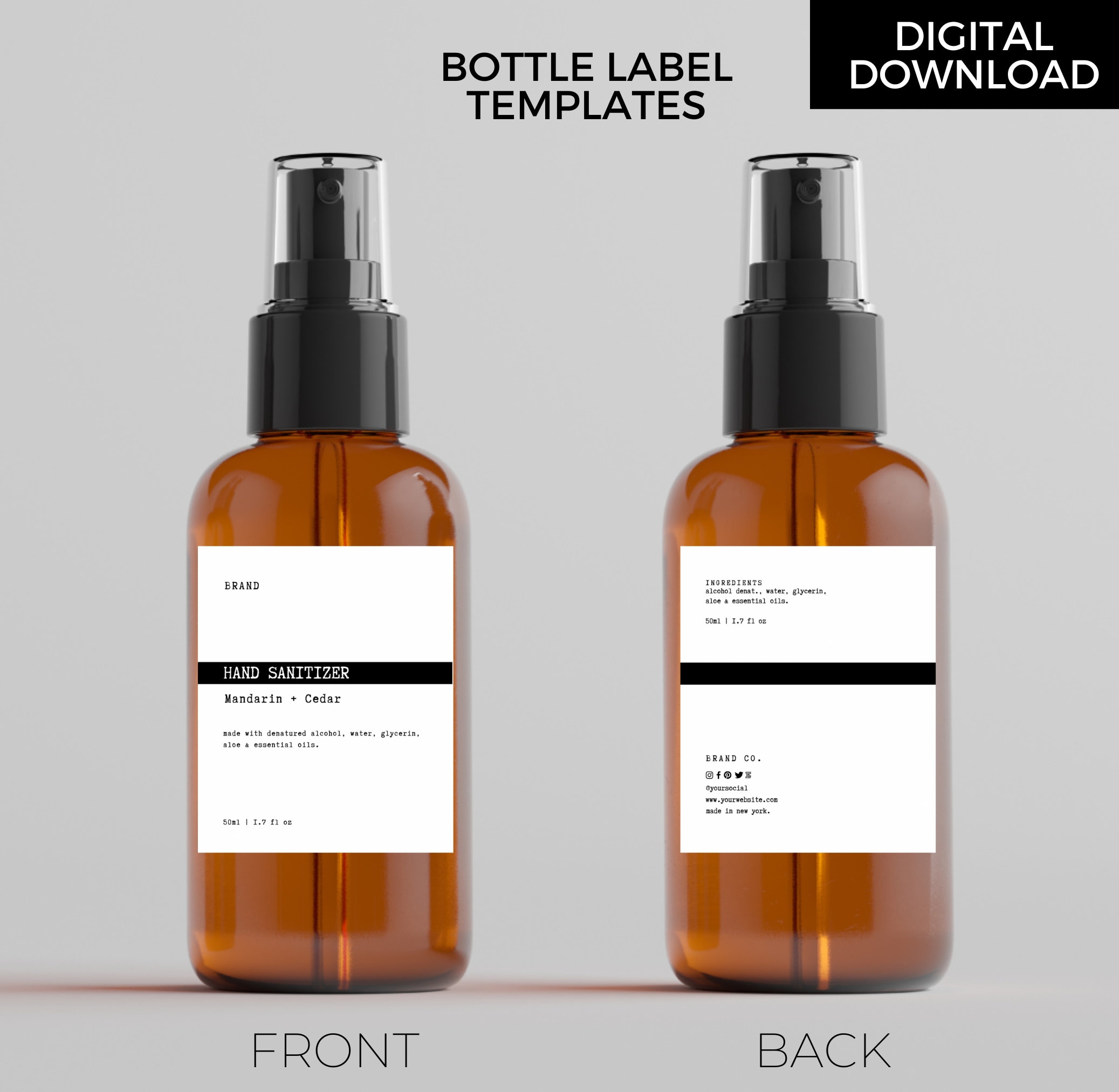 Editable Bottle Label Template Canva, Printable Bar Soap Labels, Modern ...