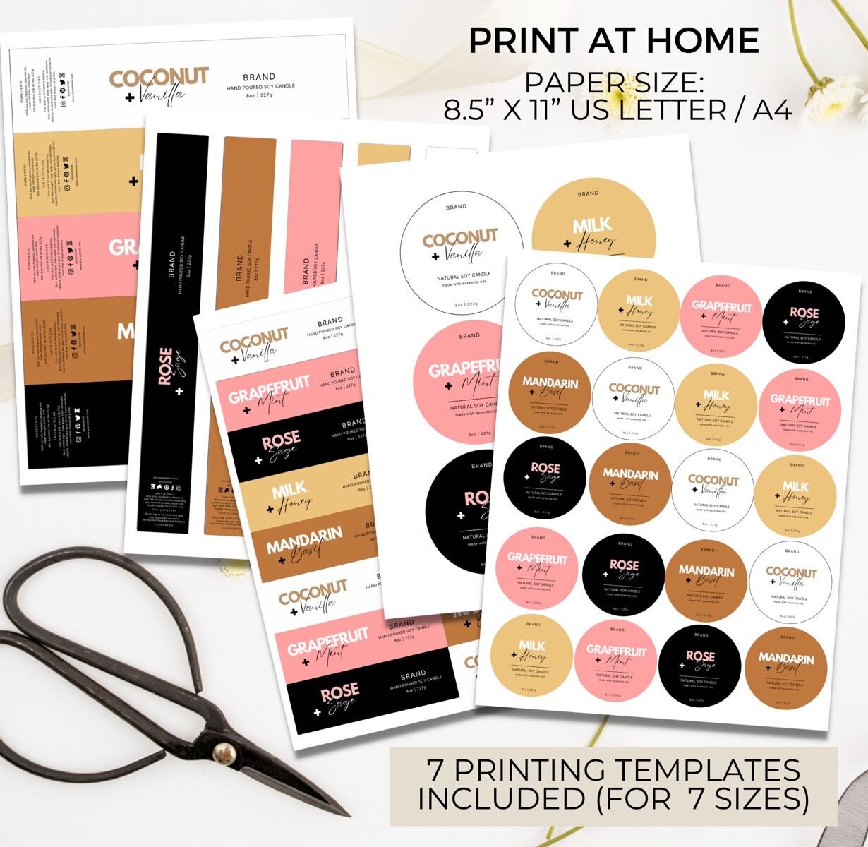 Candle Tin Label Template Editable Modern Candle Labels - Etsy