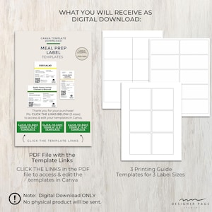 Editable Meal Prep Labels Template Canva, Packed Meals Label Sticker ...