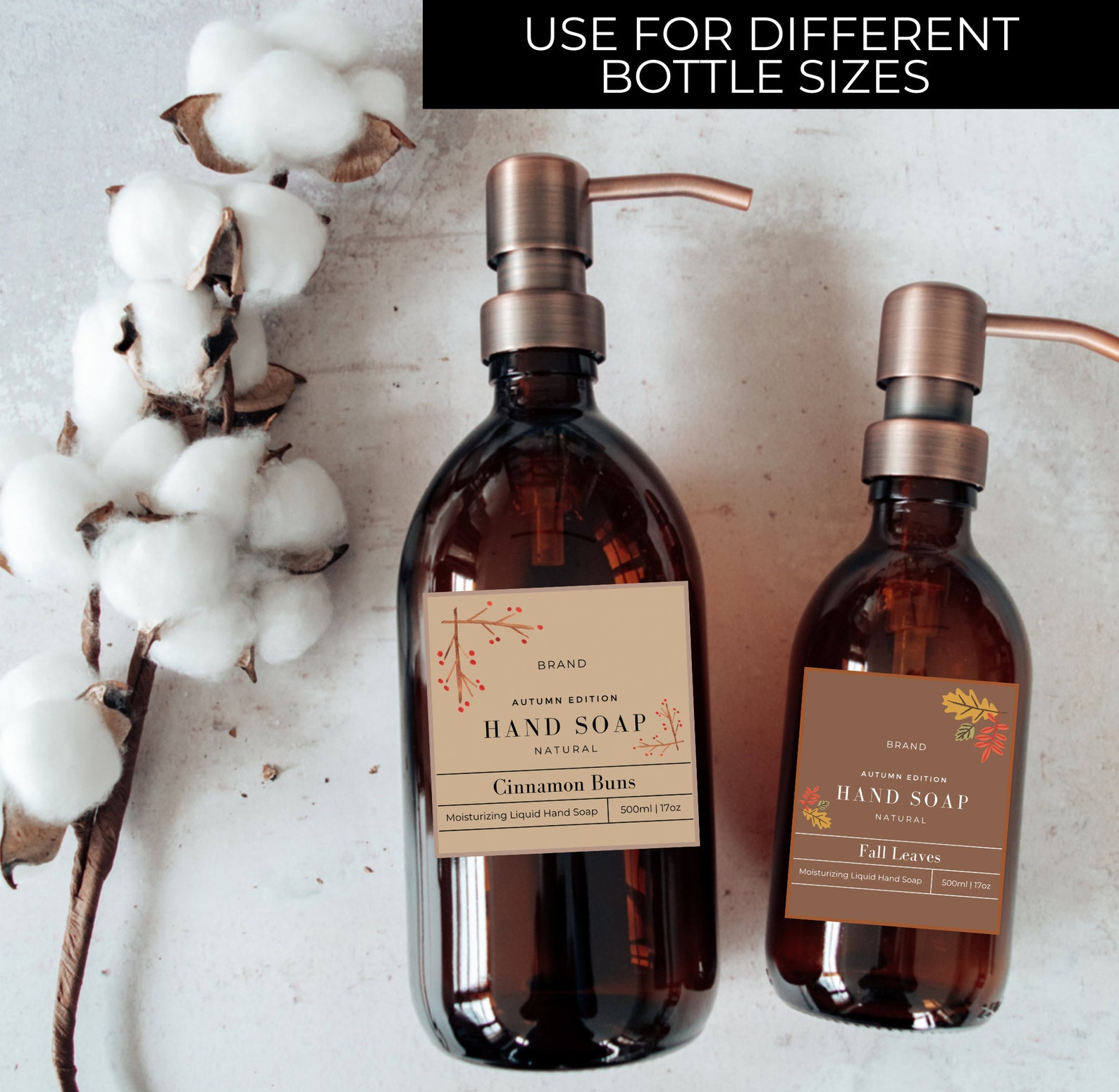 Autumn Hand Soap Bottle Labels Template Canva Editable, Printable Hand ...