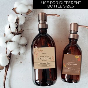 Autumn Hand Soap Bottle Labels Template Canva Editable, Printable Hand ...