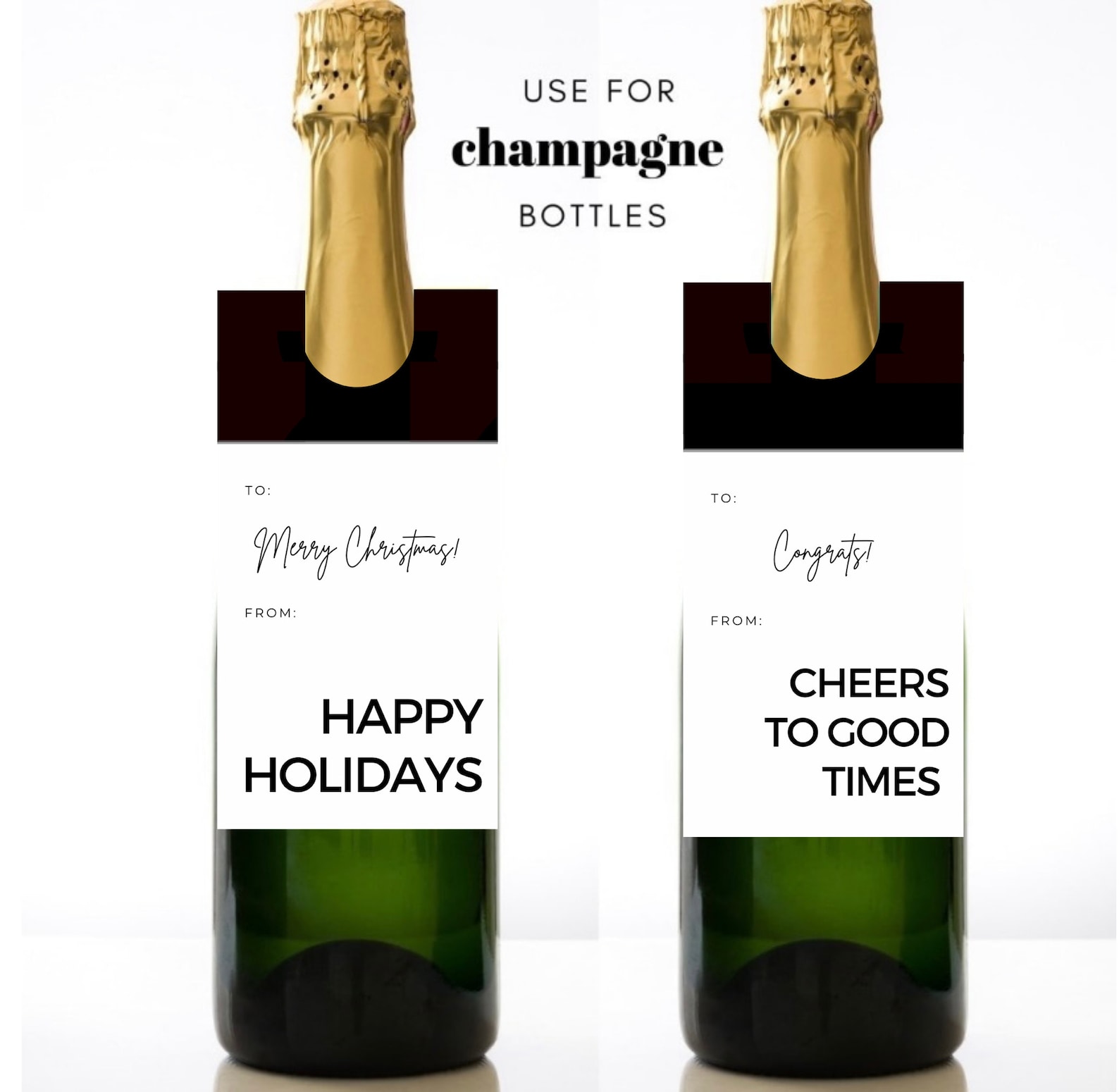 Wine Bottle Gift Tags Template Editable Canva Champagne - Etsy