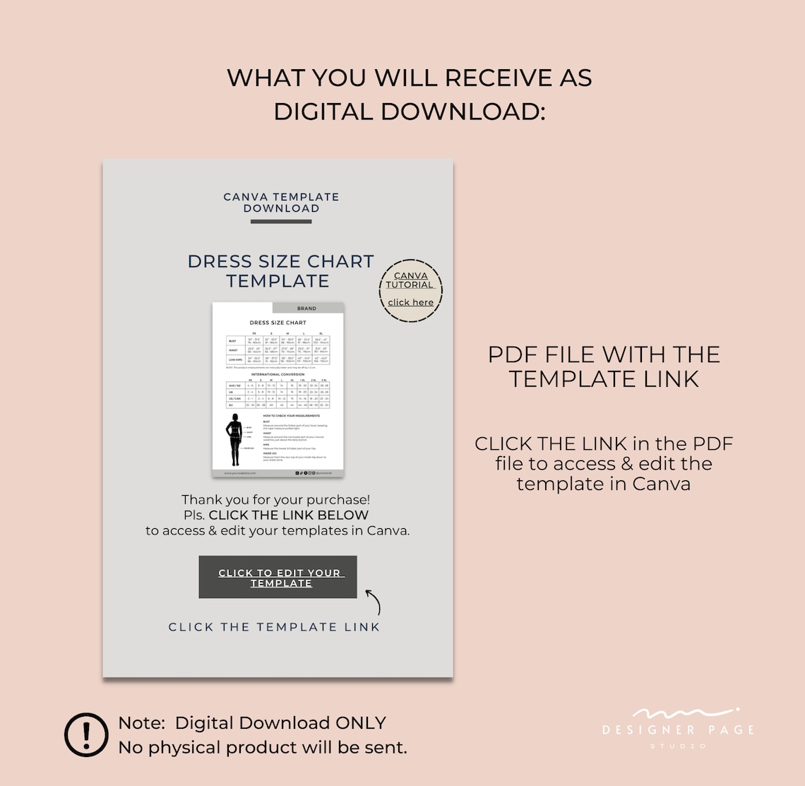 Editable Dress Size Chart Template Canva, Womens Dress Sizes Guide ...