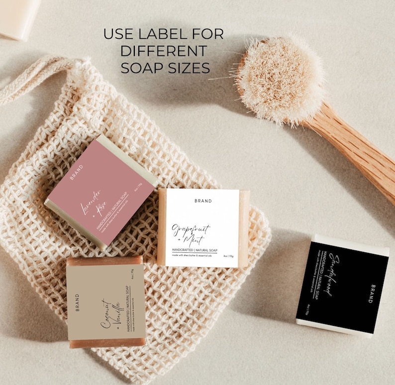 Editable Soap Label Template Canva, Bar Soap Wrap Labels Printable ...