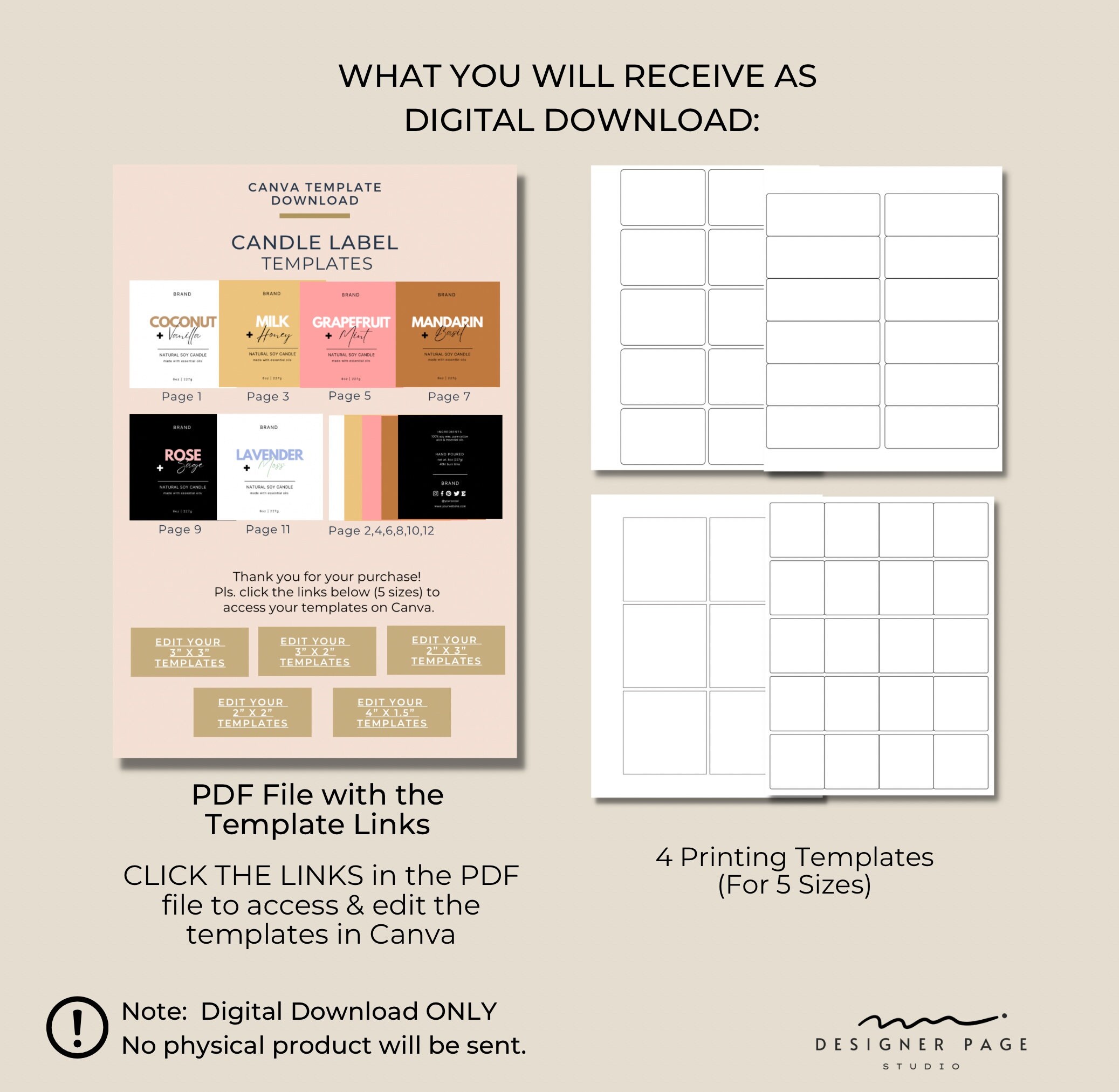 Editable Candle Label Template Canva, Modern Candle Labels Printable ...