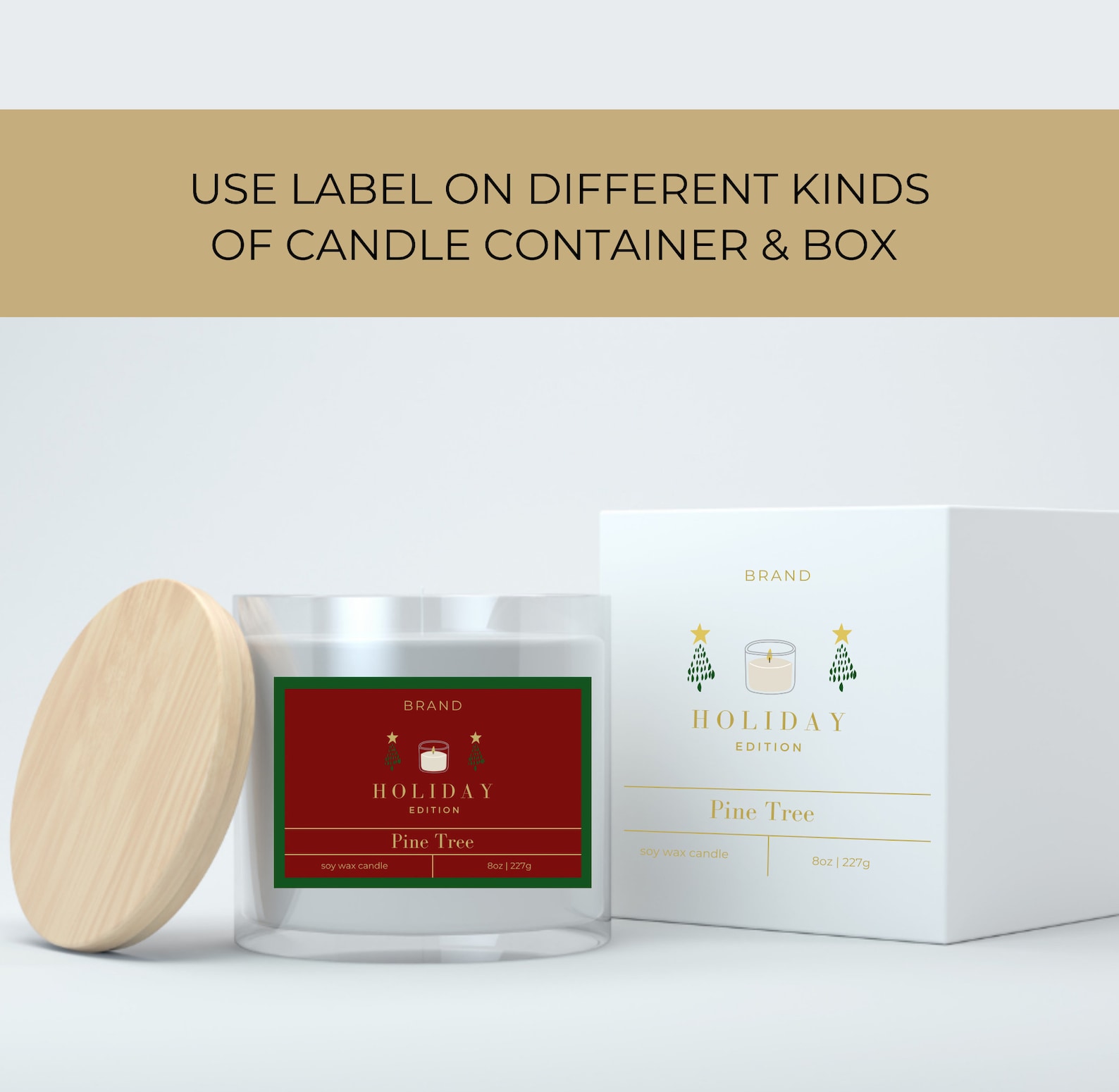 Christmas Candle Labels Template Editable, Scented Soy Candle Labels ...