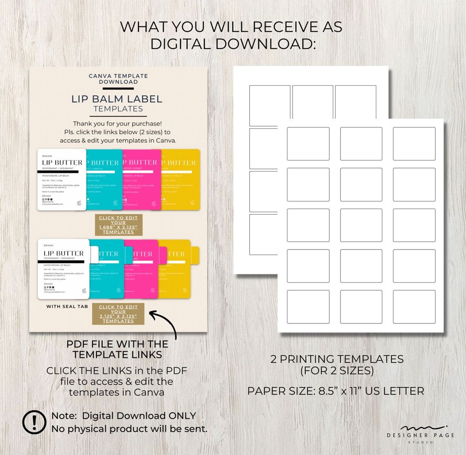 Editable Lipbalm Template Canva, Lip Balm Label Template, Printable Lip ...
