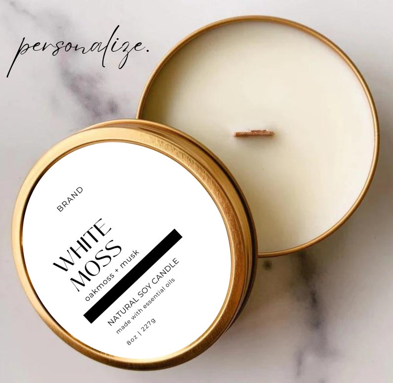 Candle Tin Labels Canva Template, Round Candle Label Template Editable ...