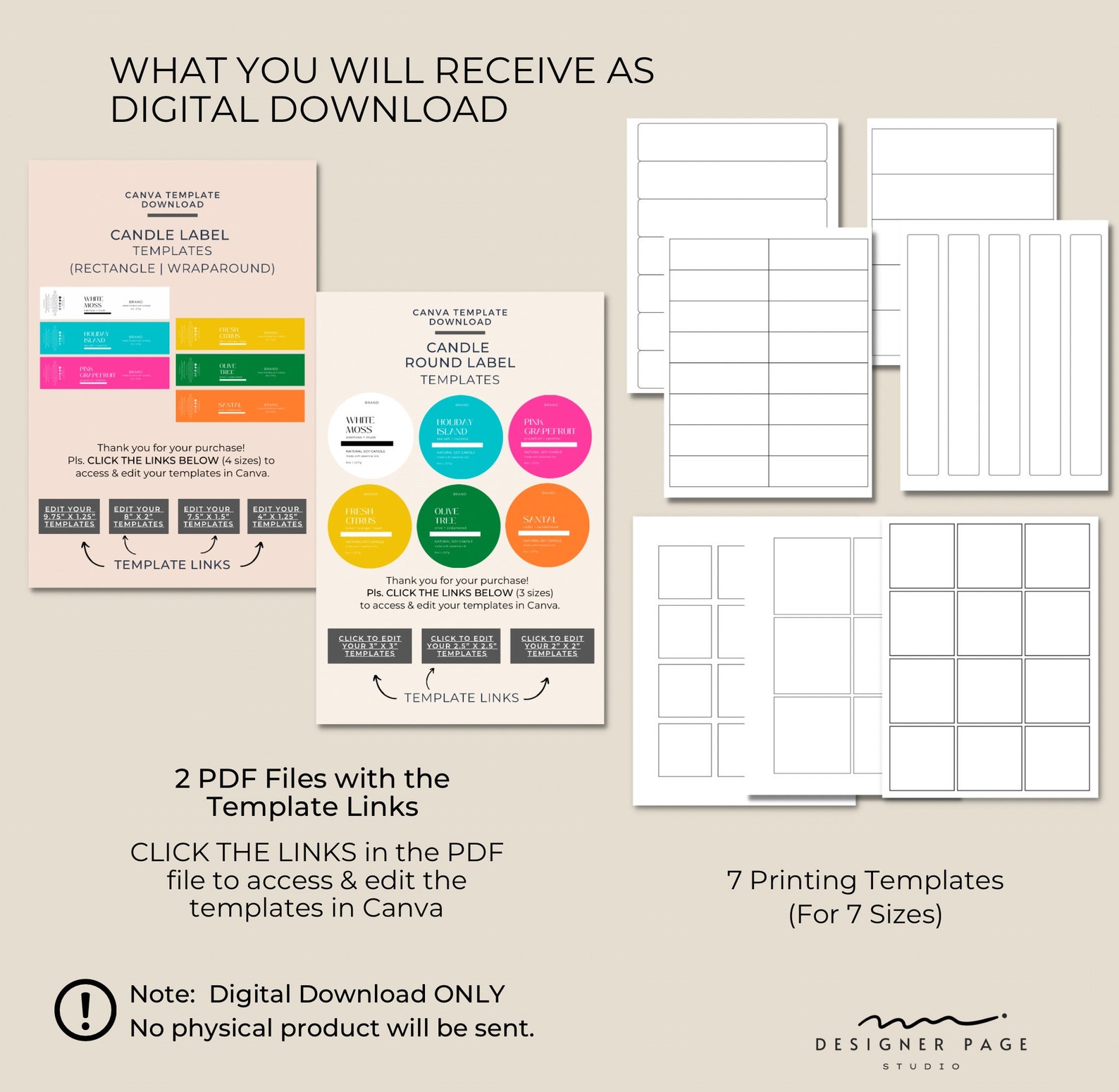 Candle Tin Labels Canva Template, Round Candle Label Template Editable ...
