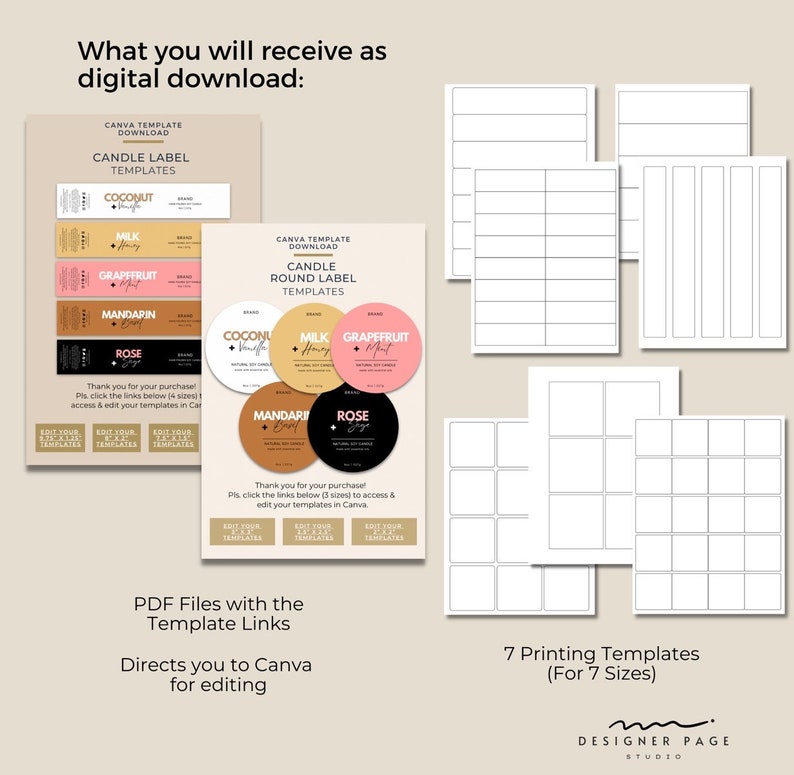 Candle Tin Label Template Editable Modern Candle Labels - Etsy
