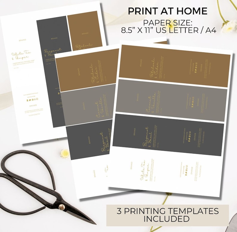 Bar Soap Labels Template Editable, Modern Soap Label Stickers Printable ...