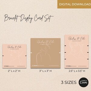 Editable Bracelet Display Card Template Canva, Printable Bracelet Label ...
