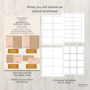 Editable Earrings Display Card Template Canva, Printable Earrings Label ...