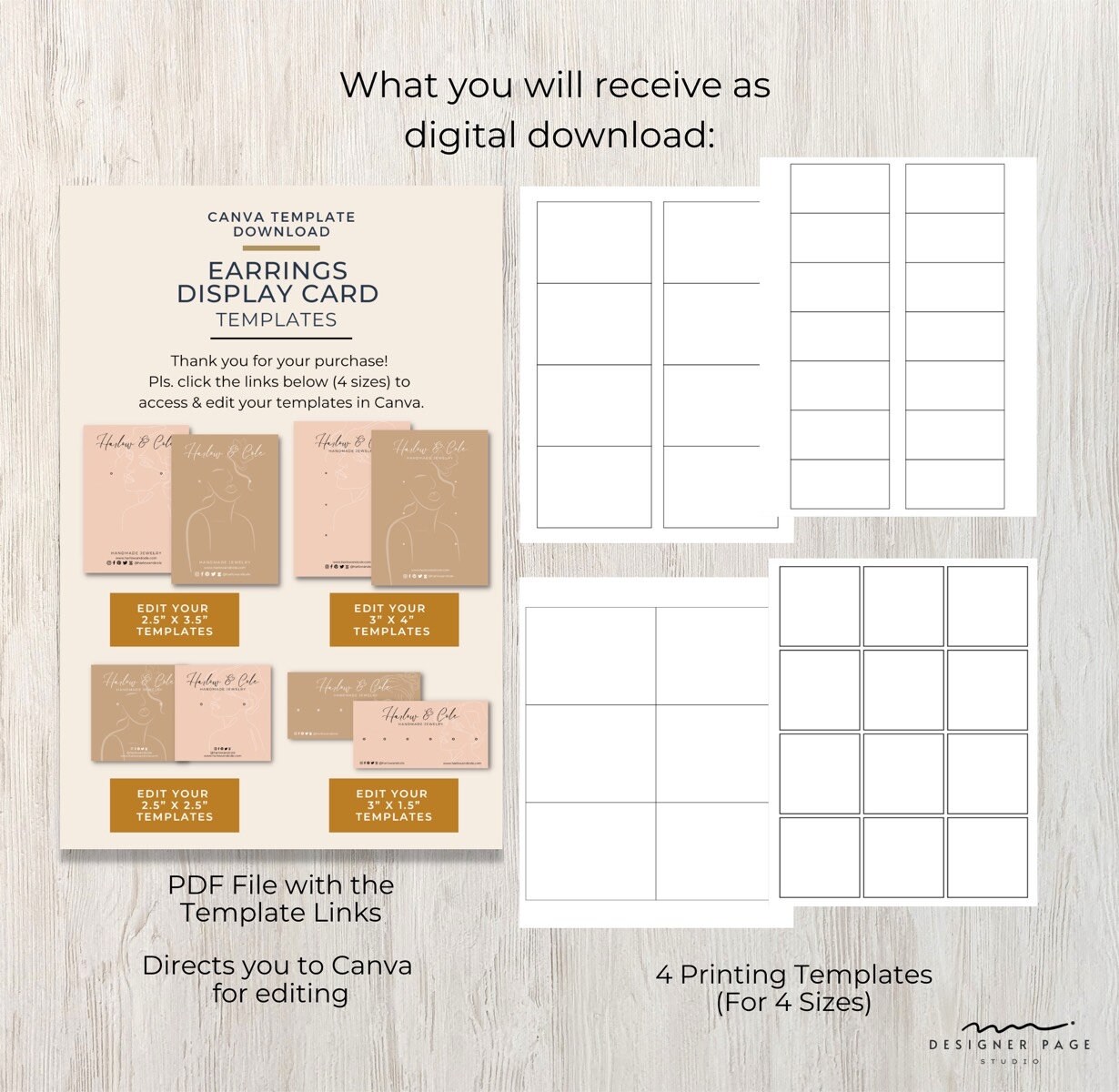 Editable Earrings Display Card Template Canva, Printable Earrings Label ...