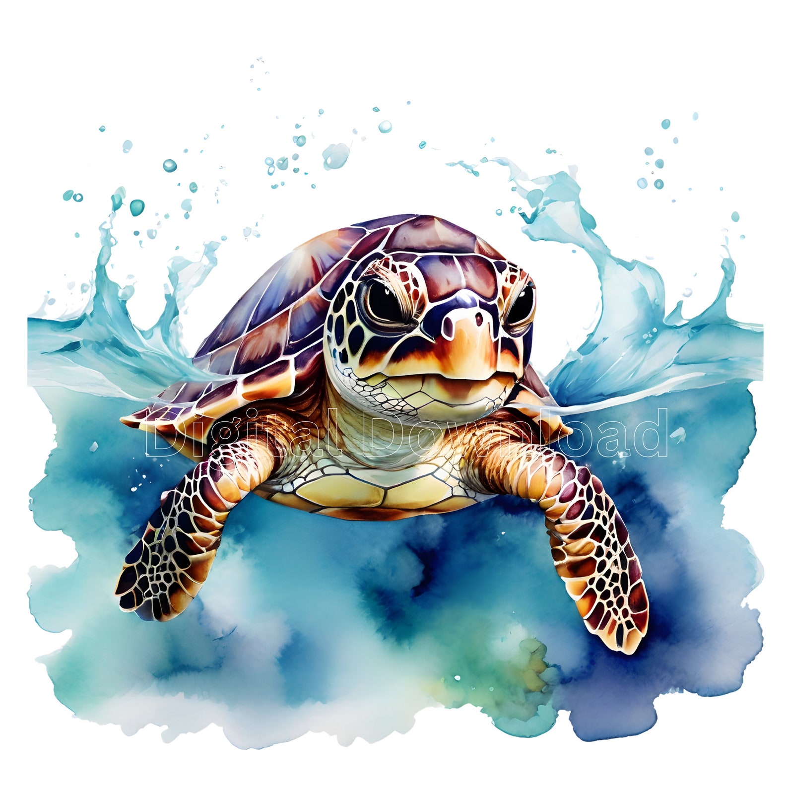 20 Watercolor Sea Turtle Clipart, Turtle PNG, Turtle Clipart, Turtle ...
