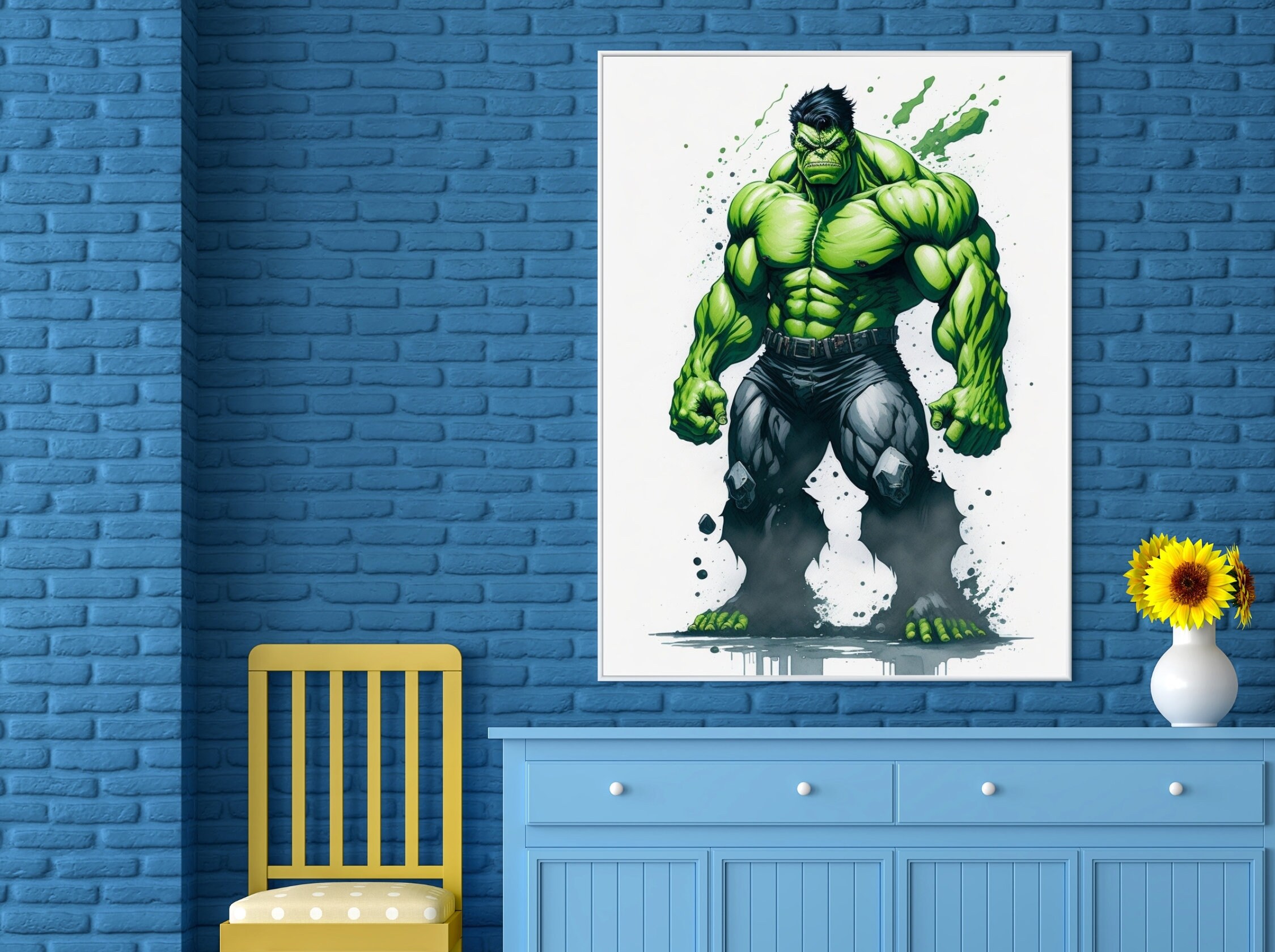 Hulk Watercolor Digital Art Printable Hulk Wall Art Hulk - Etsy