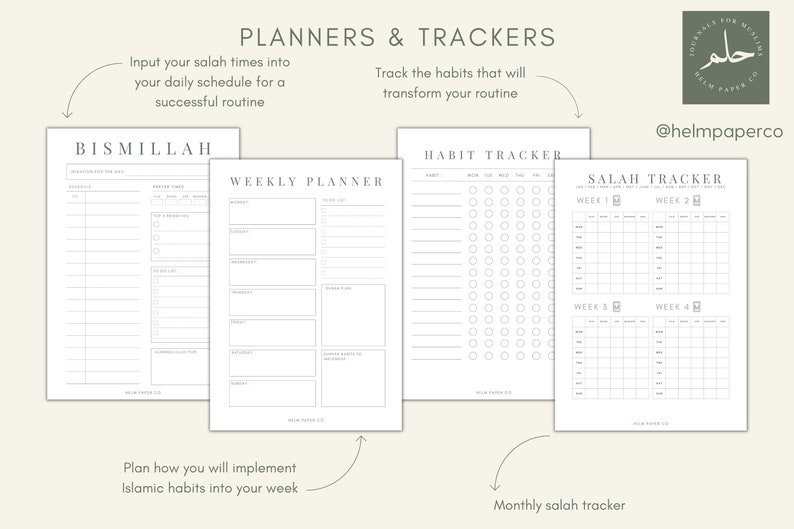 Islamic Printable Bundle // Digital Islamic Planner, Muslim Planner ...