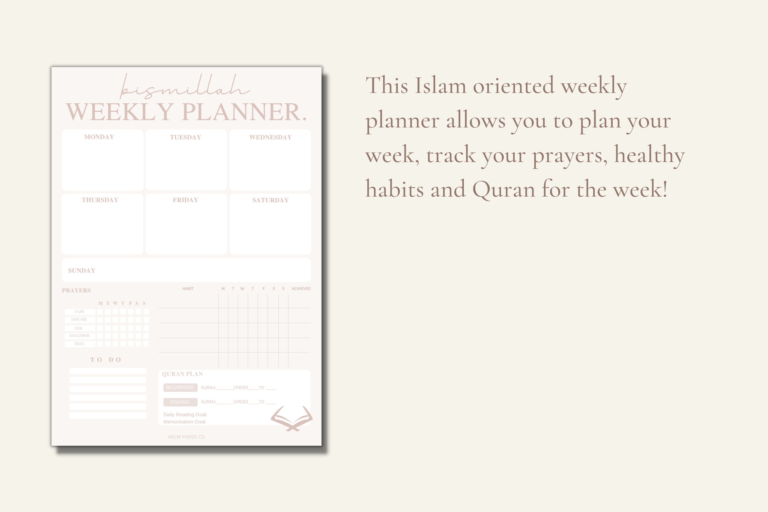 Digital Muslim Printable Planner | Islamic Planning Printables, Islamic ...
