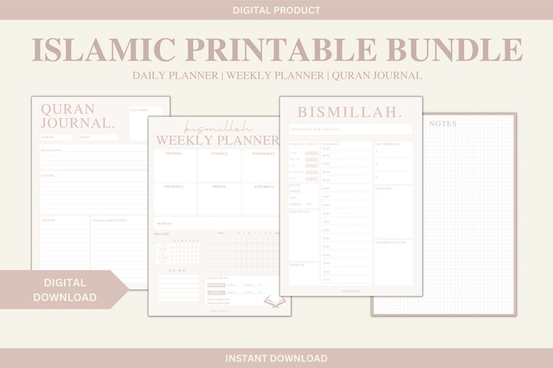 Digital Muslim Printable Planner | Islamic Planning Printables, Islamic ...