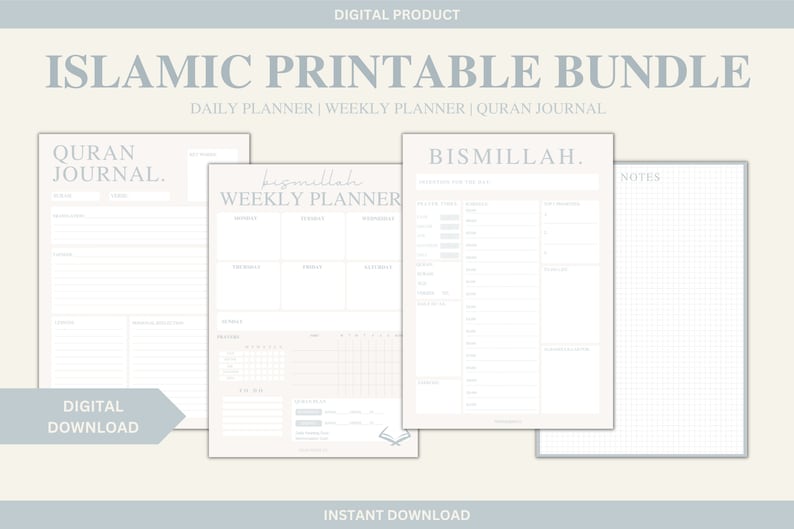 Islamic Digital Printables, Digital Muslim Planner, Deen Planner ...