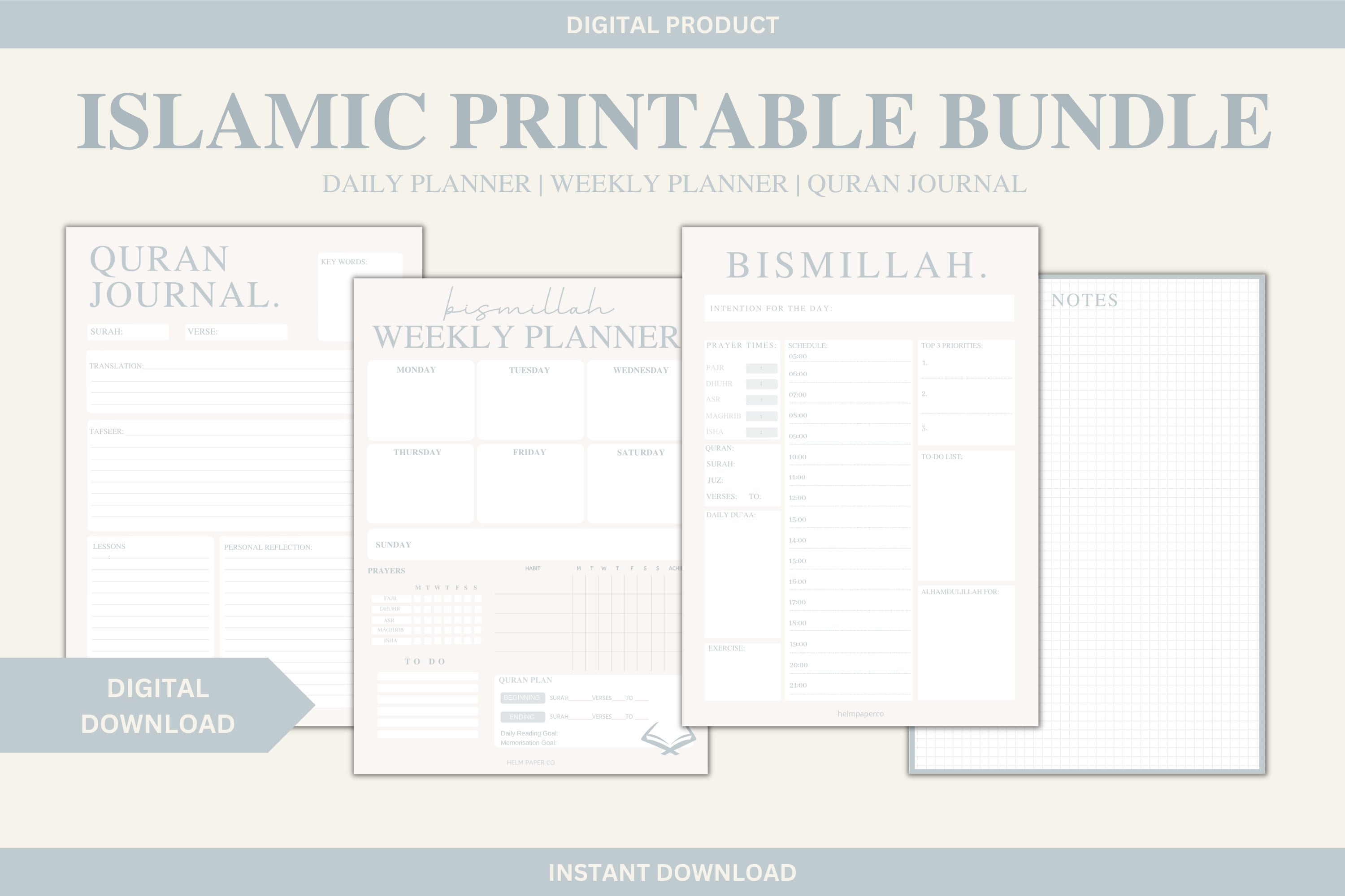 Islamic Digital Printables, Digital Muslim Planner, Deen Planner ...