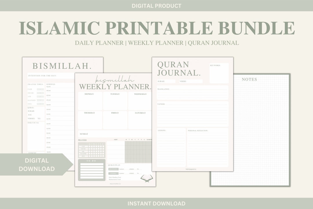 Digital Islamic Planner | Islamic Planning Printables, Digital Muslim ...