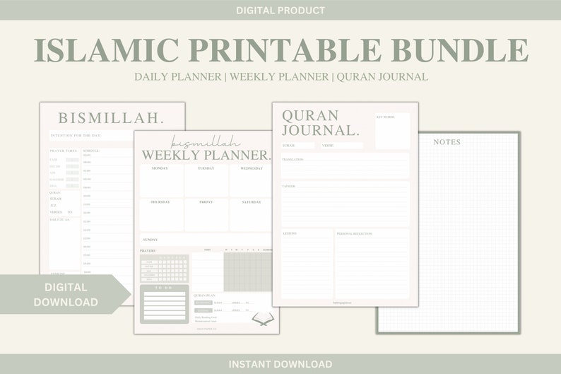 Digital Islamic Planner | Islamic Planning Printables, Digital Muslim ...