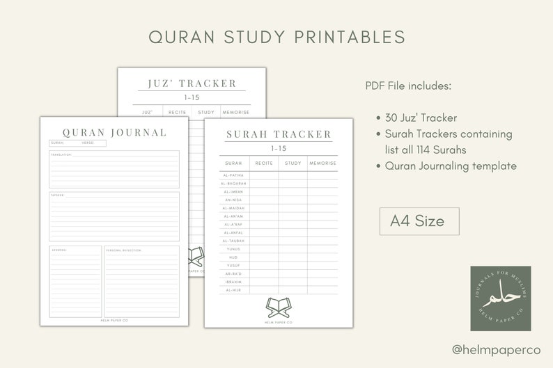 Islamic Printable Bundle // Digital Islamic Planner, Muslim Planner ...