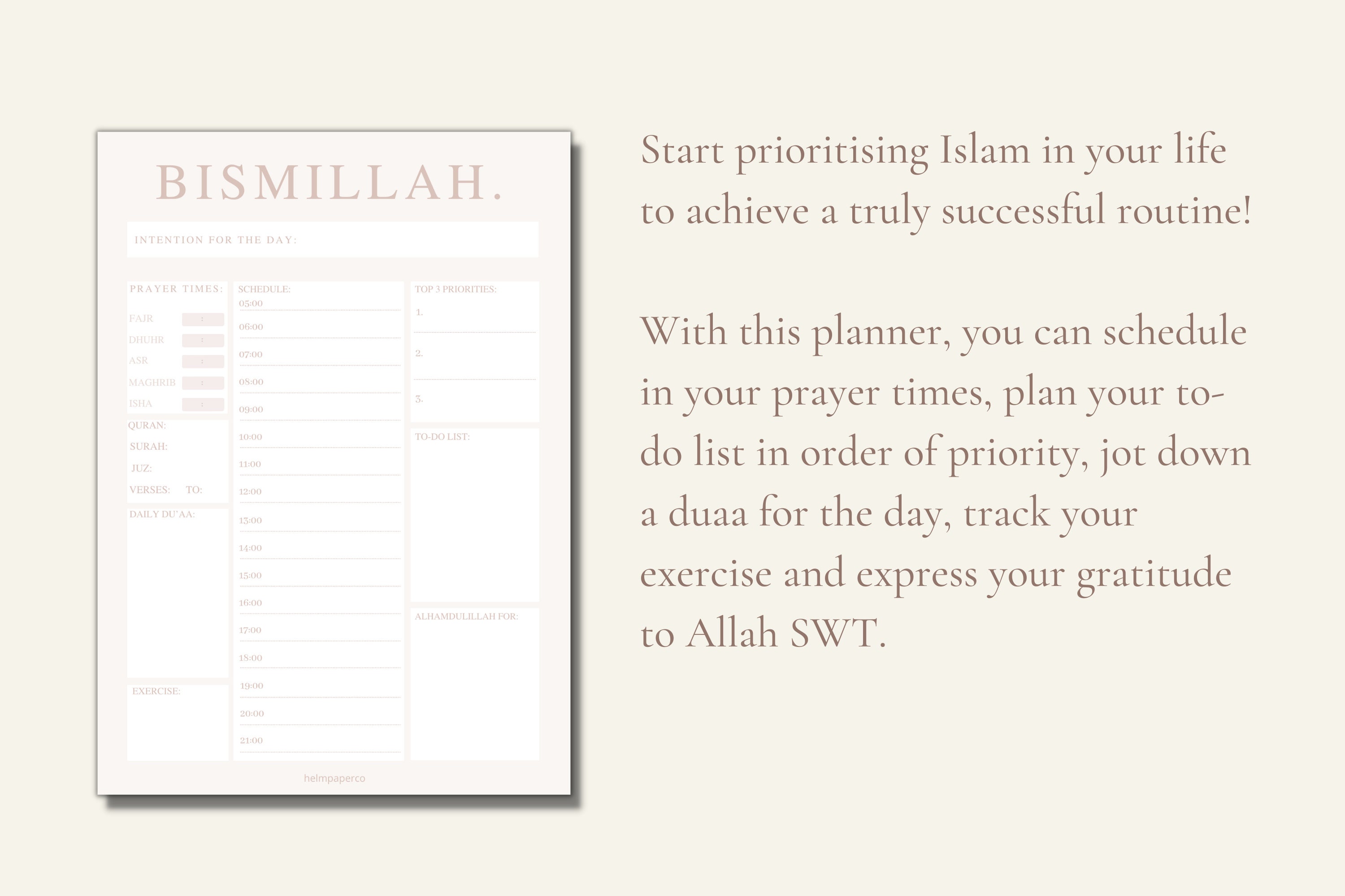 Digital Muslim Printable Planner | Islamic Planning Printables, Islamic ...