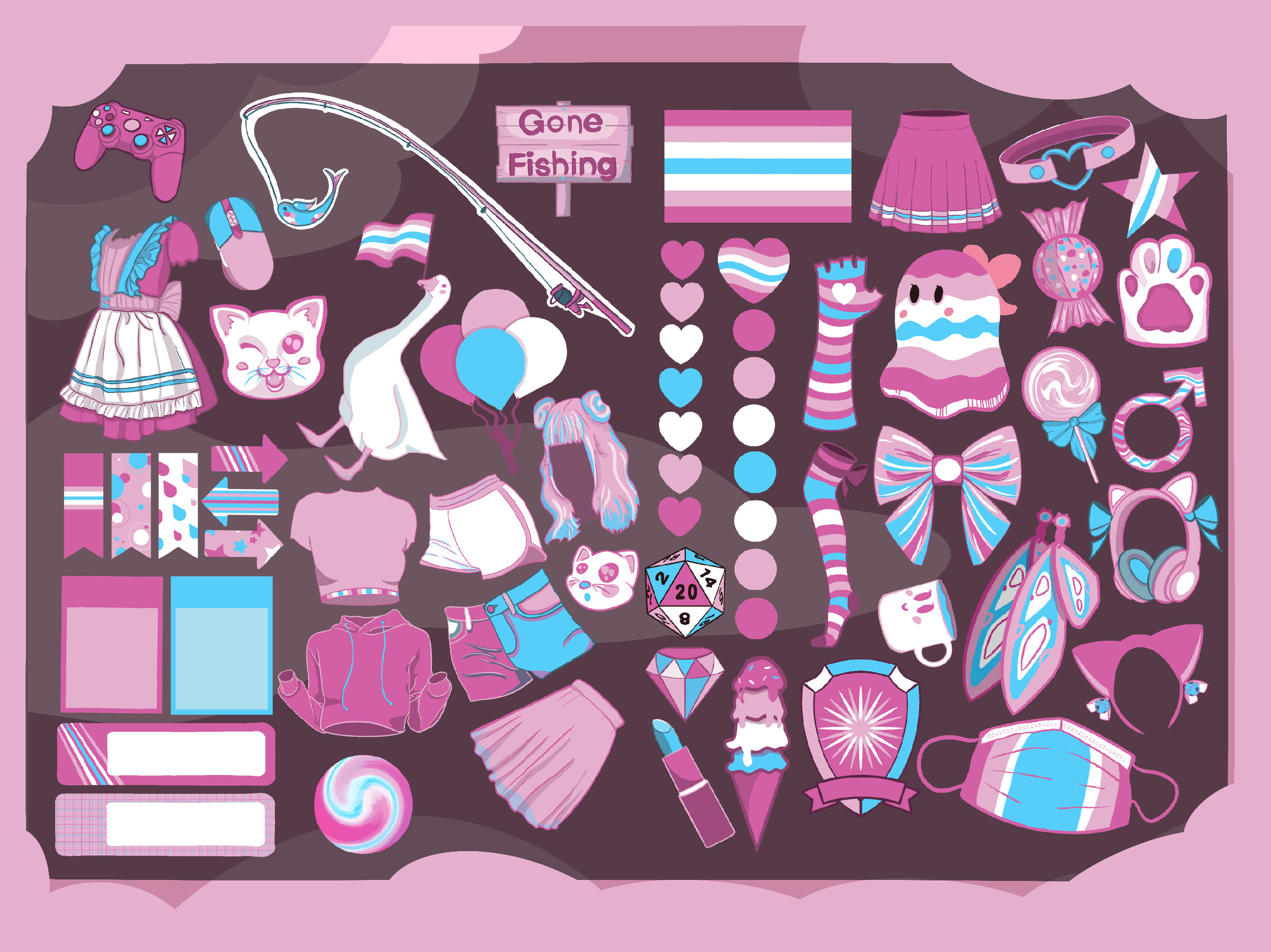 Femboy Pride Digital Sticker Set | Stickers for Goodnotes and Printing ...