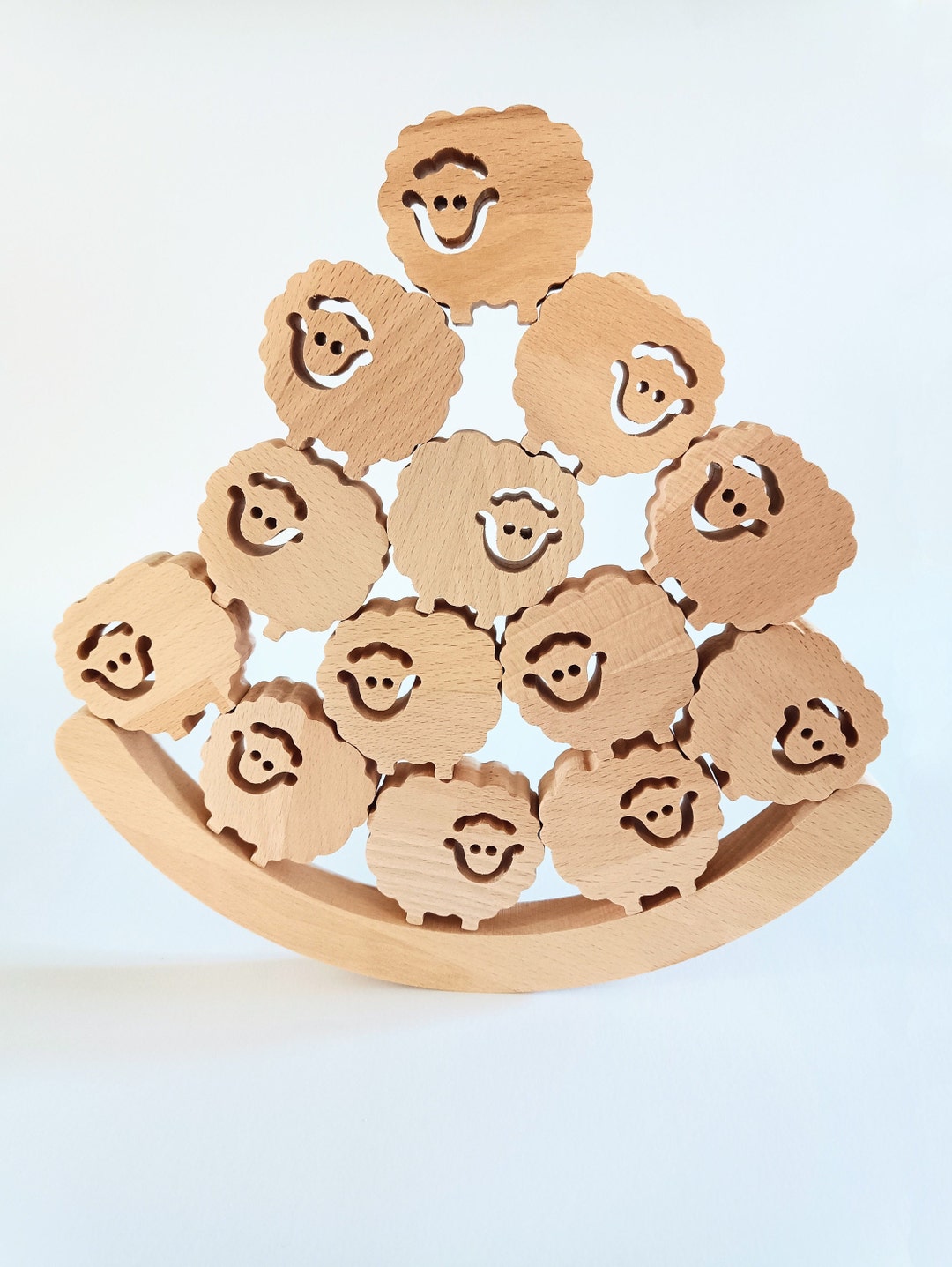 Wooden Balance Game, Stacking Sheep, Children's Wooden Games, Wooden ...
