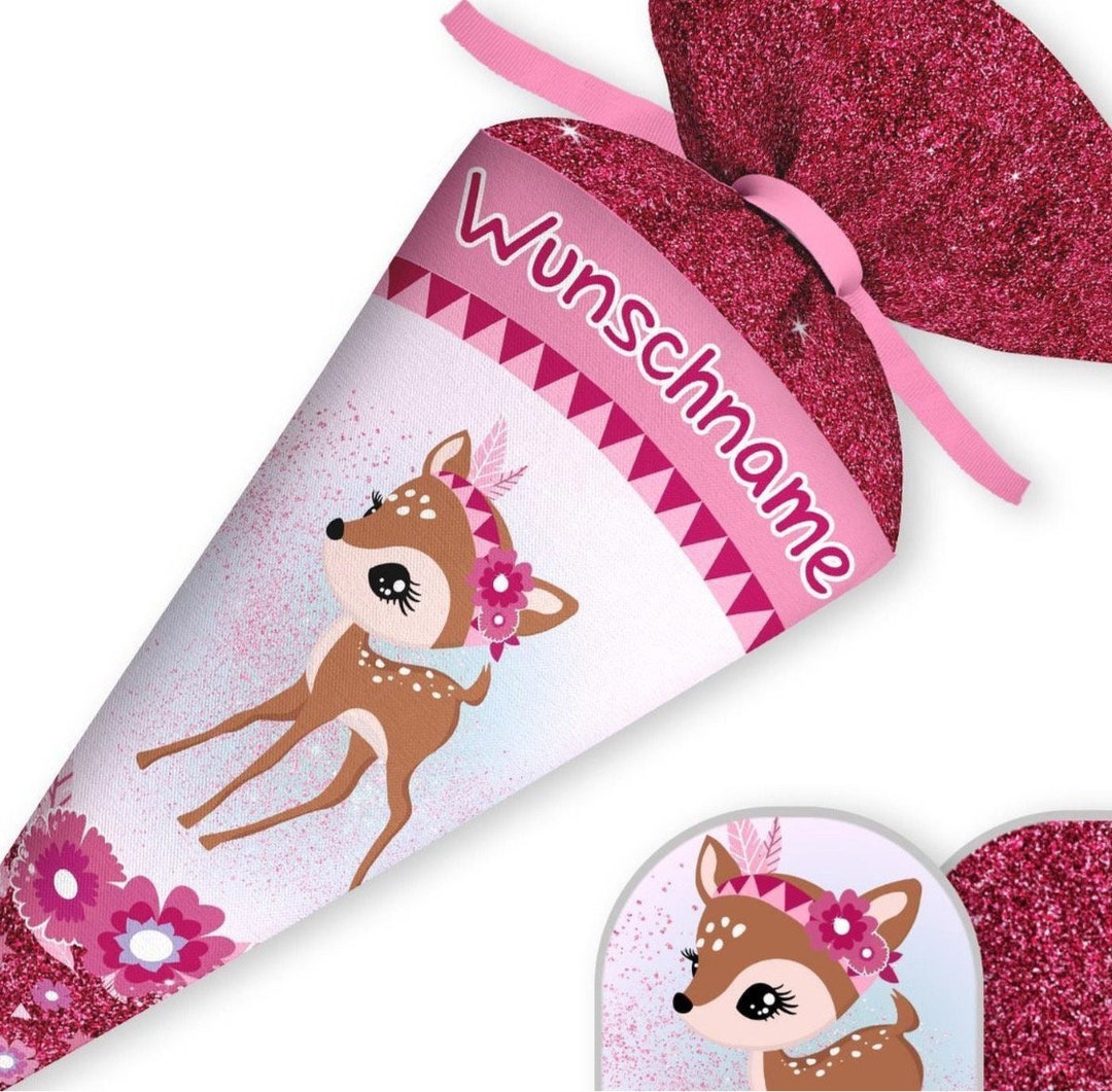School Cone Deer Fawn Forest Deer Beckmann Fabric | Sibling Cone ...
