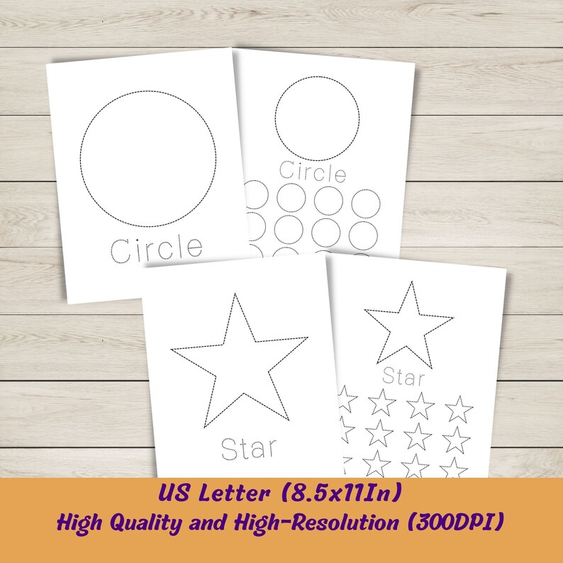 Shape Tracing Worksheets for Preschool & Kindergarten Activities,basic ...