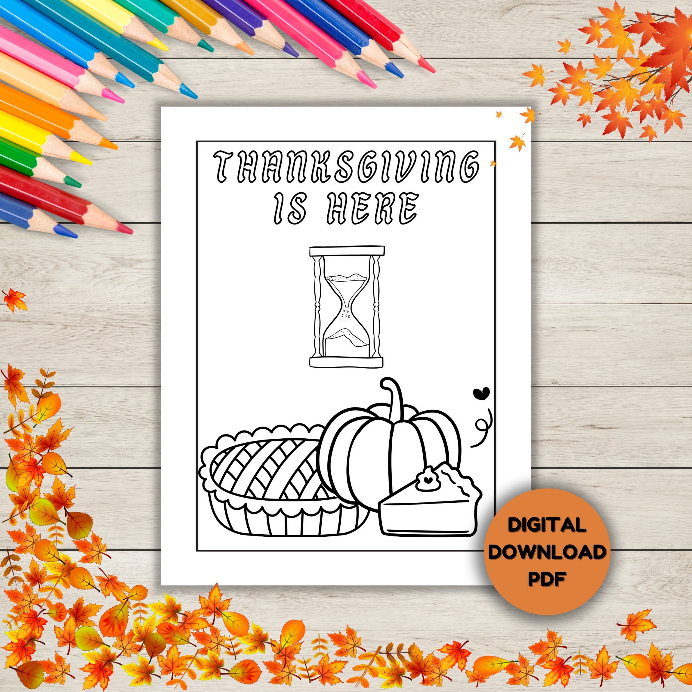 Thanksgiving Coloring Pages Fall Coloring Pages for Kids - Etsy