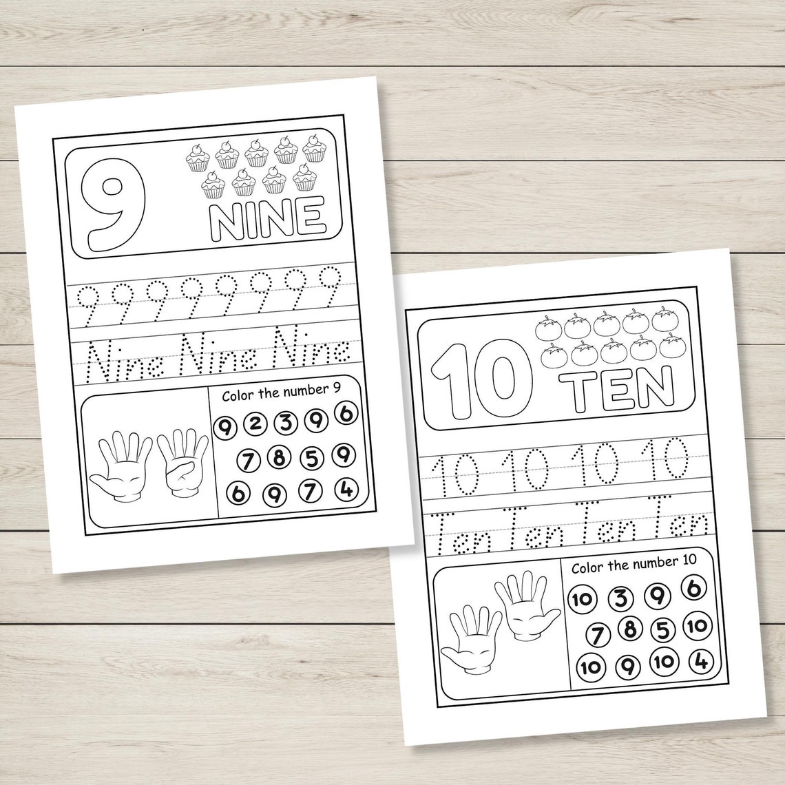 Preschool Numbers Tracing Worksheets,printable Kindergarten Number Word ...