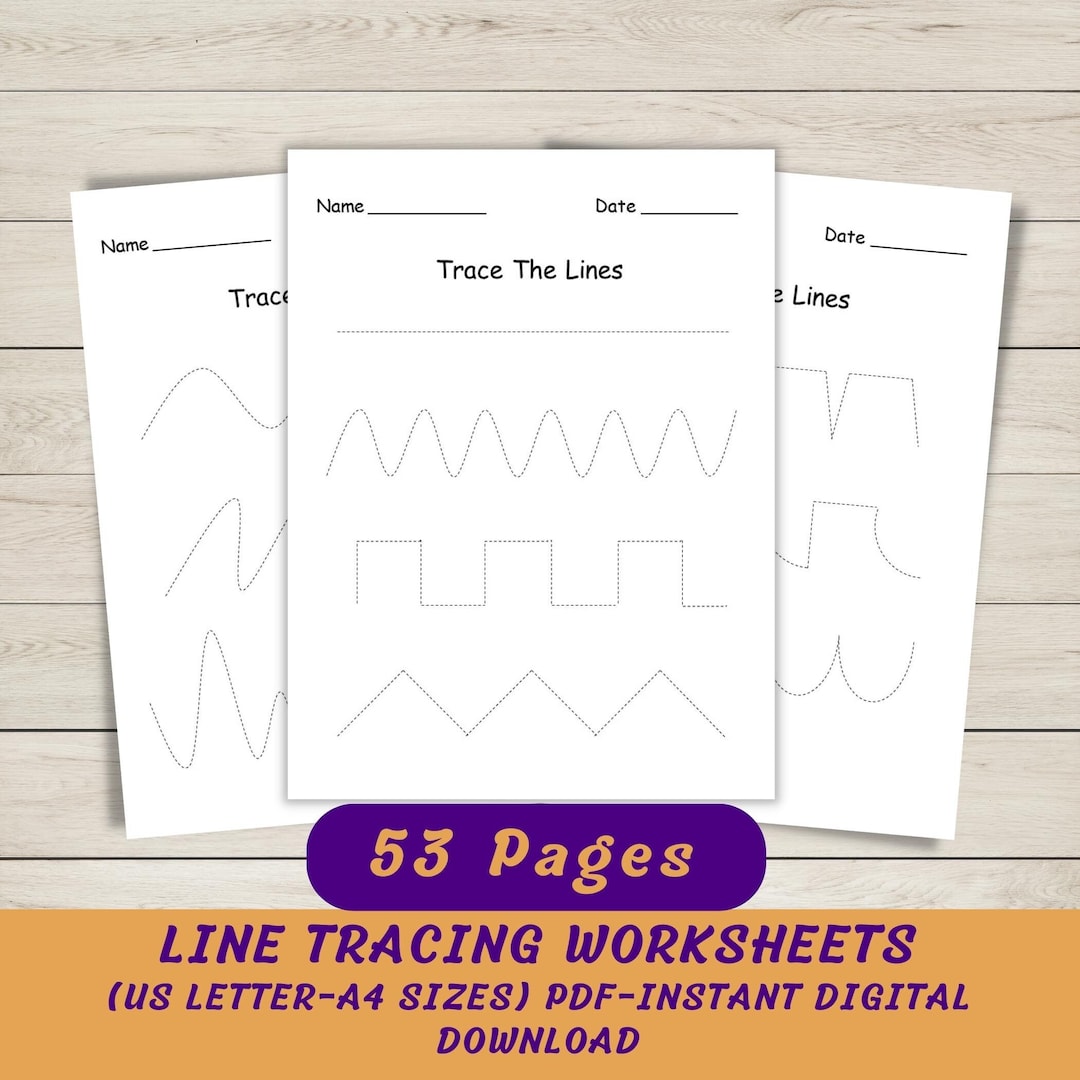 Line Tracing Worksheets,printable Preschool Lines Tracing Practice for ...