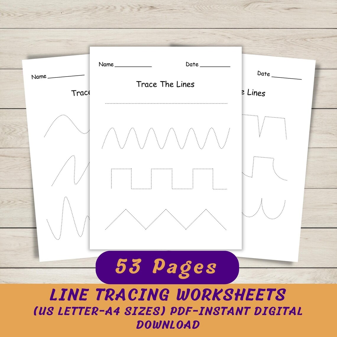 Line Tracing Worksheets,printable Preschool Lines Tracing Practice for ...