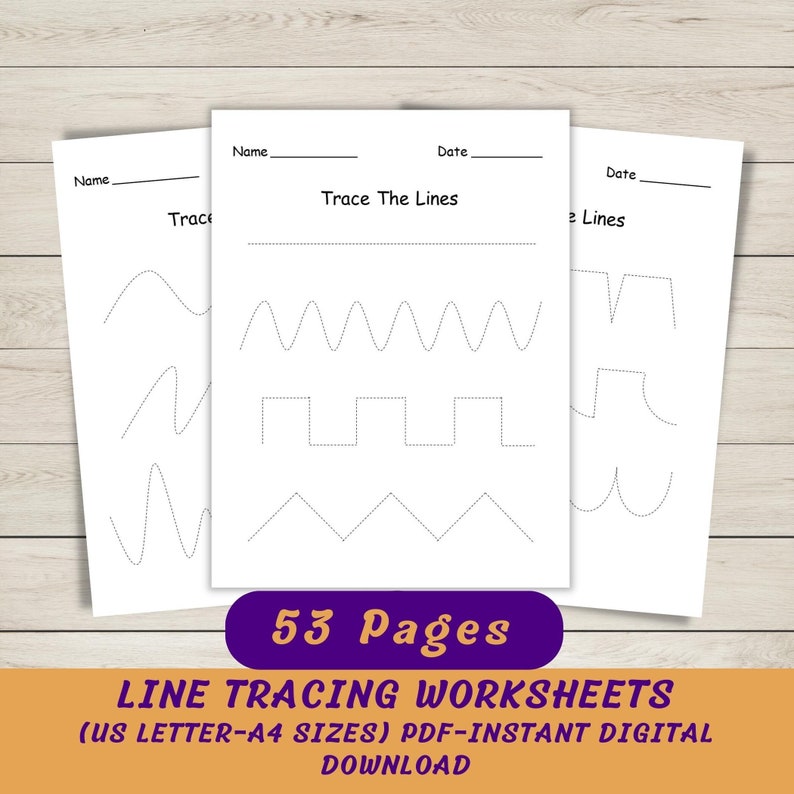 Line Tracing Worksheets,printable Preschool Lines Tracing Practice for ...