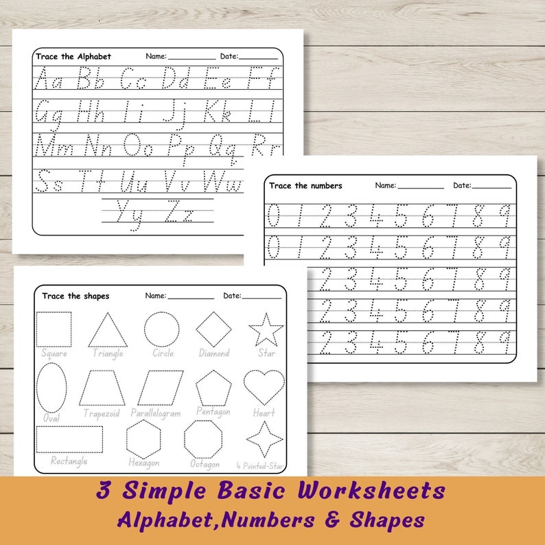 Alphabet Handwriting,number & Shape Tracing Worksheets,preschool ...