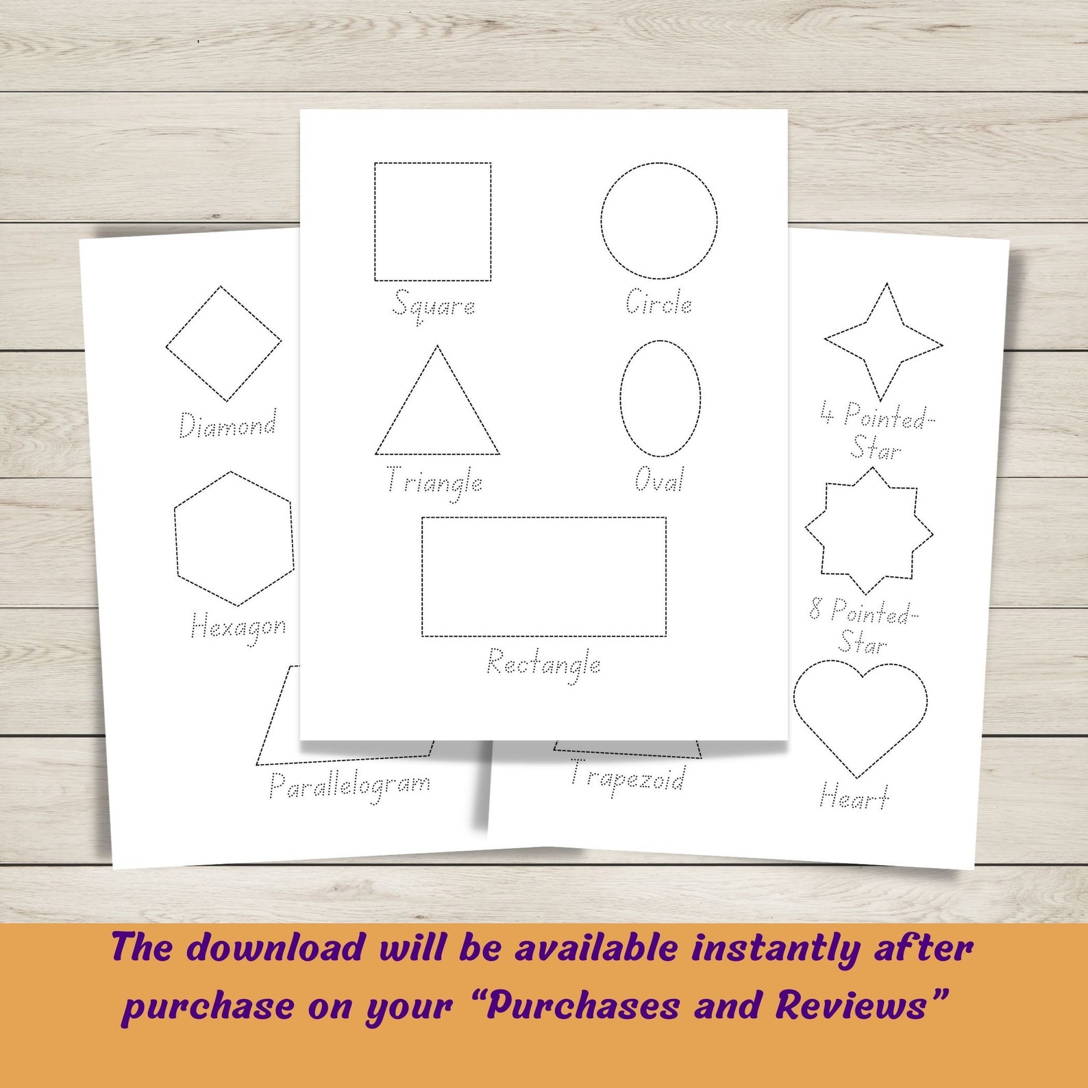 Shape Tracing Worksheets for Preschool & Kindergarten Activities,basic ...