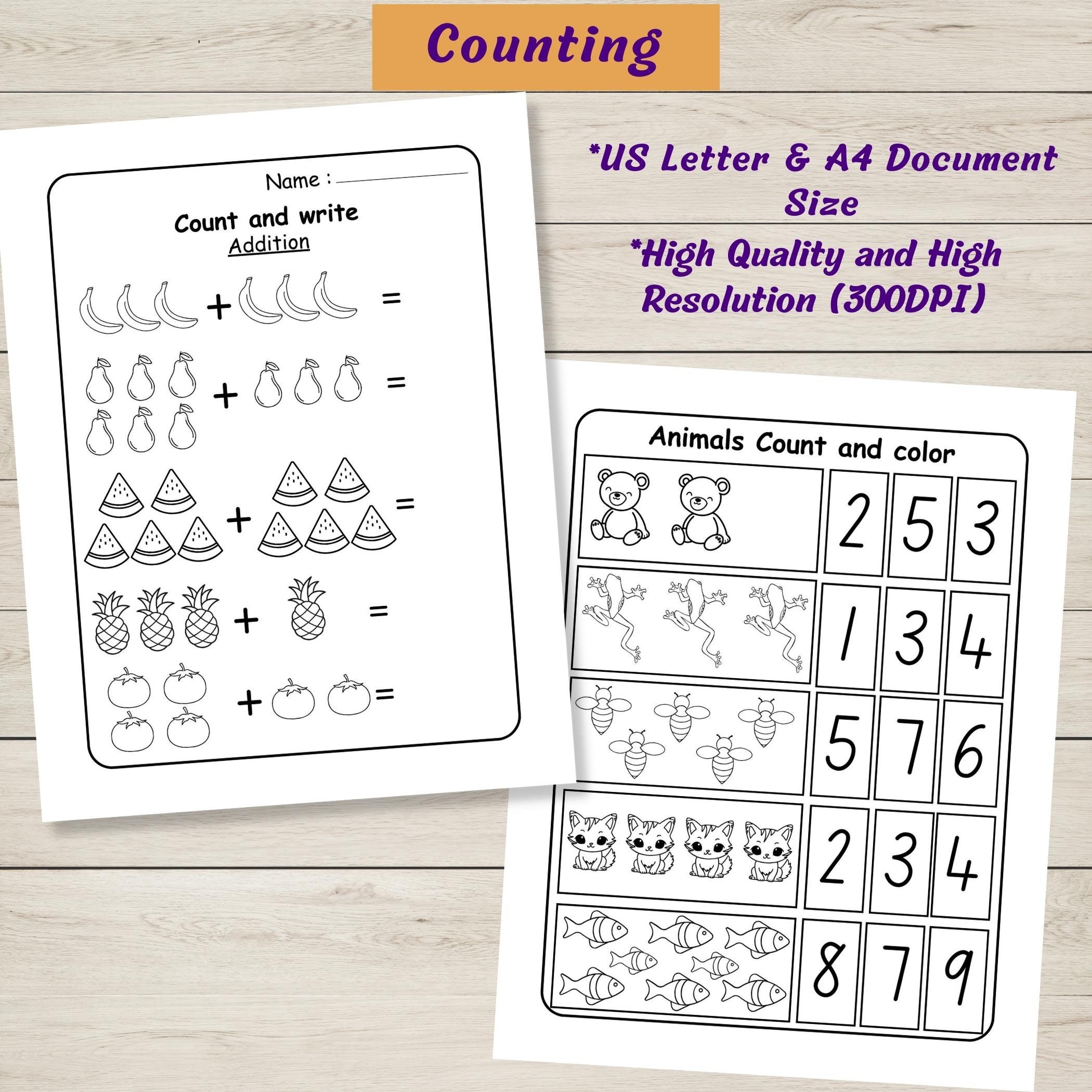 Preschool Numbers Learning Worksheets,tracing & Coloring Numbers ...