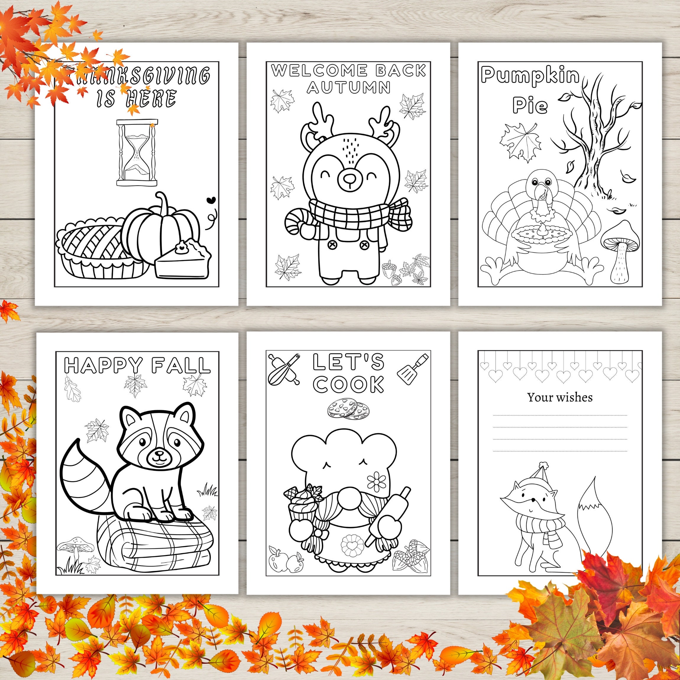 Thanksgiving Coloring Pages Fall Coloring Pages for Kids - Etsy