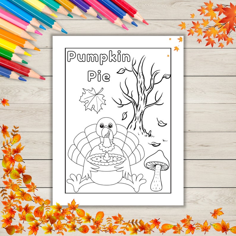 Thanksgiving Coloring Pages Fall Coloring Pages for Kids - Etsy