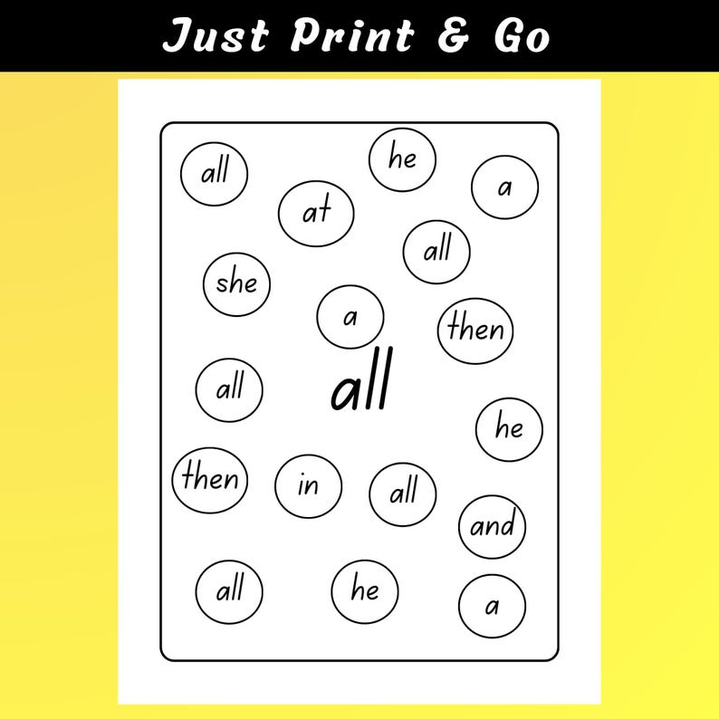 Sight Words Find & Color Worksheets: 1st-2nd Grade Literacy (PDF ...