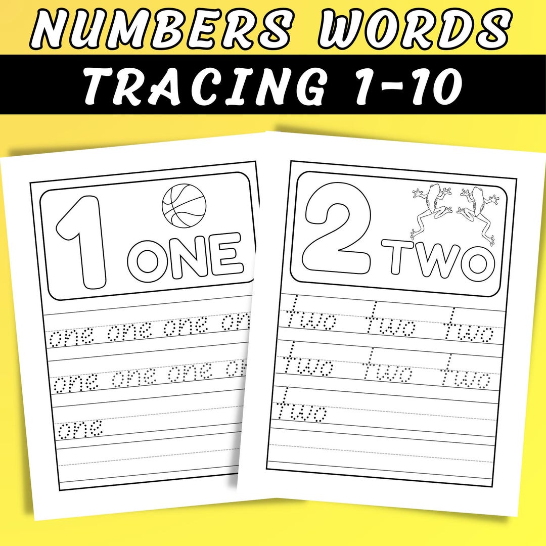 Number Words Tracing Worksheets: Preschool Learning Activity (PDF ...