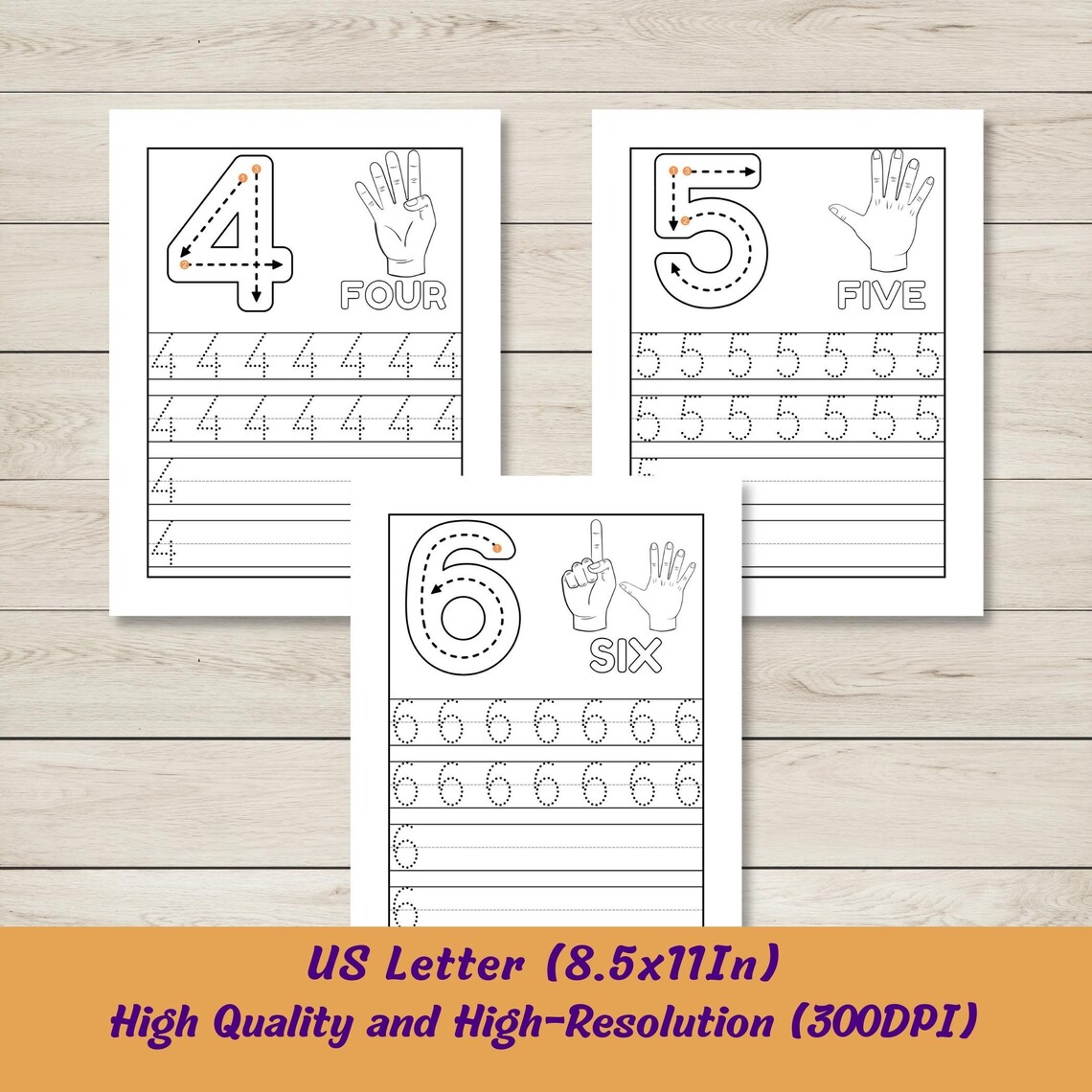Number Tracing Worksheets for Preschool & Kindergarten Activities ...