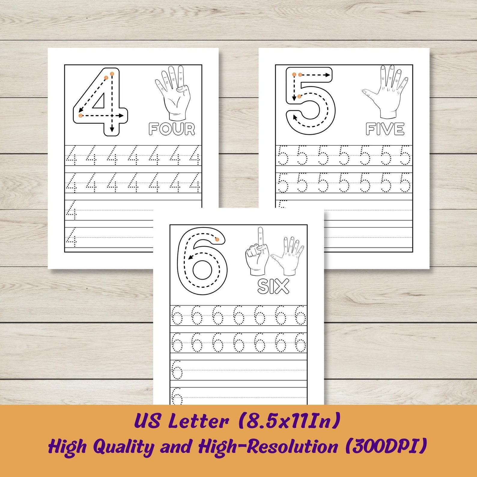 Number Tracing Worksheets for Preschool & Kindergarten Activities ...