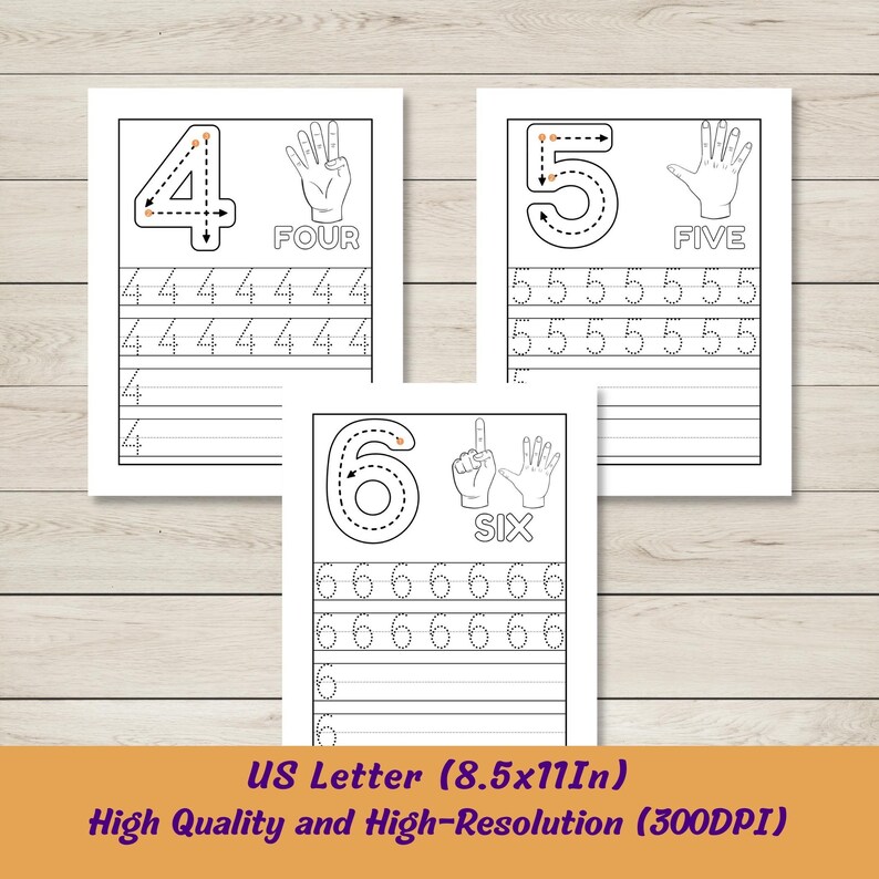 Number Tracing Worksheets for Preschool & Kindergarten Activities ...