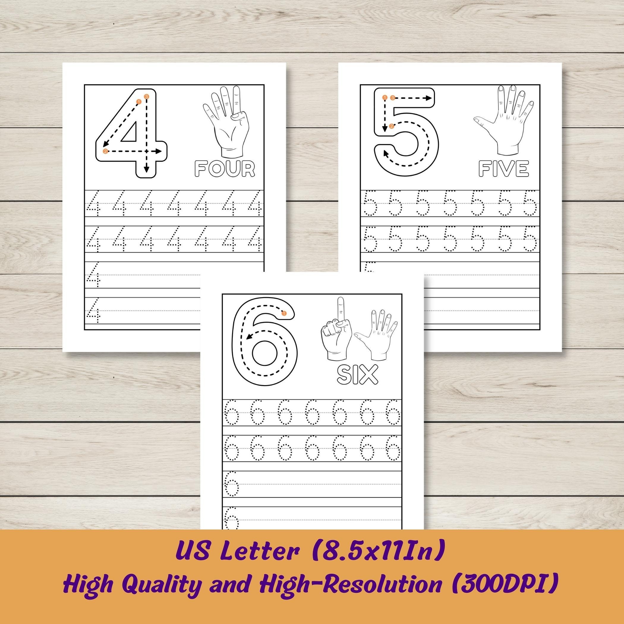 Number Tracing Worksheets for Preschool & Kindergarten Activities ...